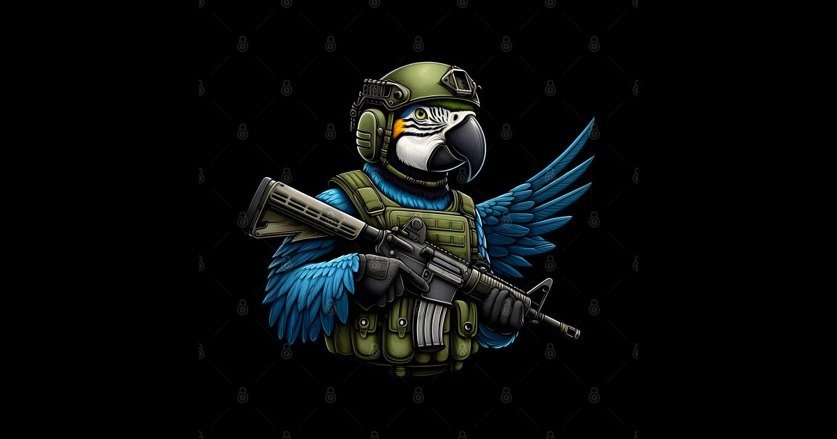 Tactical Parrot - Parrot - Sticker | TeePublic