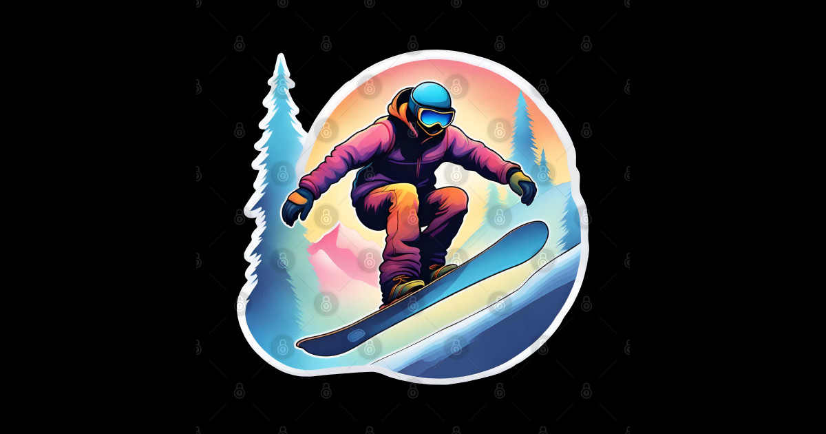 snowboarding - Snowboarding - Sticker | TeePublic