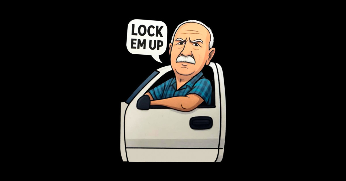 Lock Em Up Tractor Trey Permission Funny Fishing Angry Grandpa Meme S ...