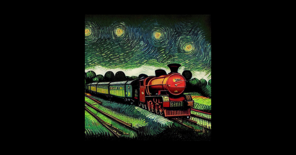 Starry Night Wizarding Express Train - Jk Rowling - Sticker | TeePublic