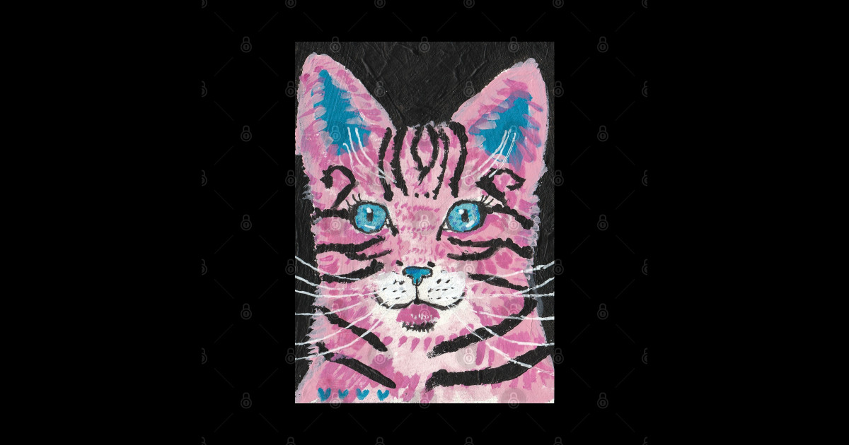 Pink Tabby cat - Cute Tabby Cat - Posters and Art Prints | TeePublic