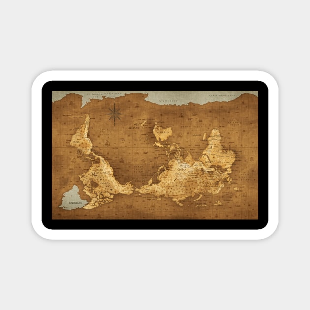 World Map - Upside Down - World Map - Magnet | TeePublic