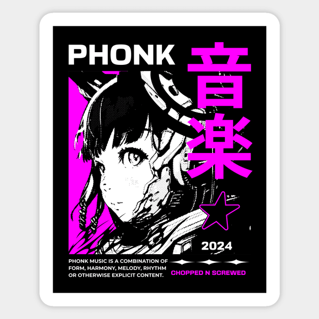 Phonk 2024 Anime Girl Aesthetic - Phonk - Sticker | TeePublic