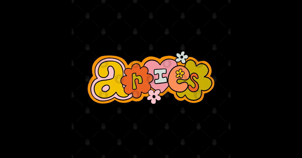 Aries Doodle Letters - Aries - Sticker | TeePublic