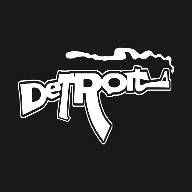 Detroit Smoking Gun (AK Style) - 313 - T-Shirt | TeePublic