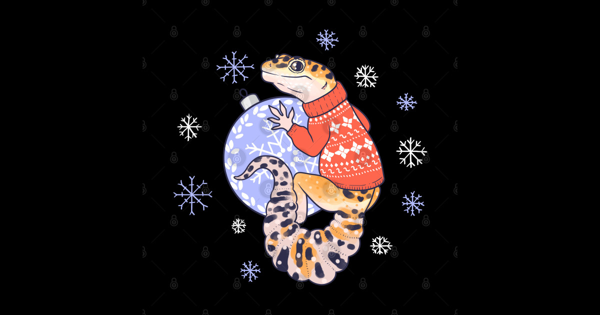 Leopard Gecko in a sweater - Gecko - Sticker | TeePublic
