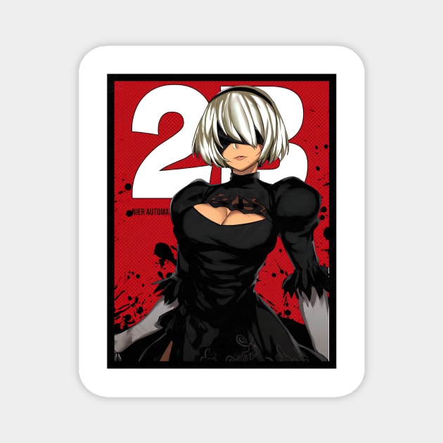 2B Nier Automata Red Comic - 2b Nier Automata Red Comic - Magnet ...