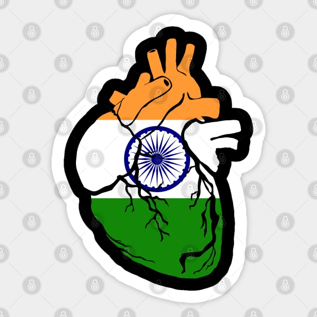 Indian flag heart - Indian Flag Heart - Sticker | TeePublic