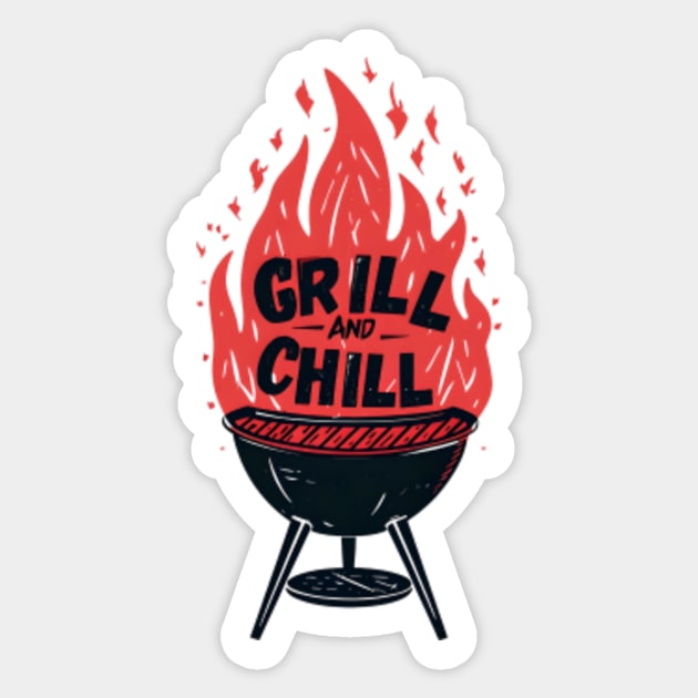 Backyard barbeque Grill - Barbeque - Sticker | TeePublic