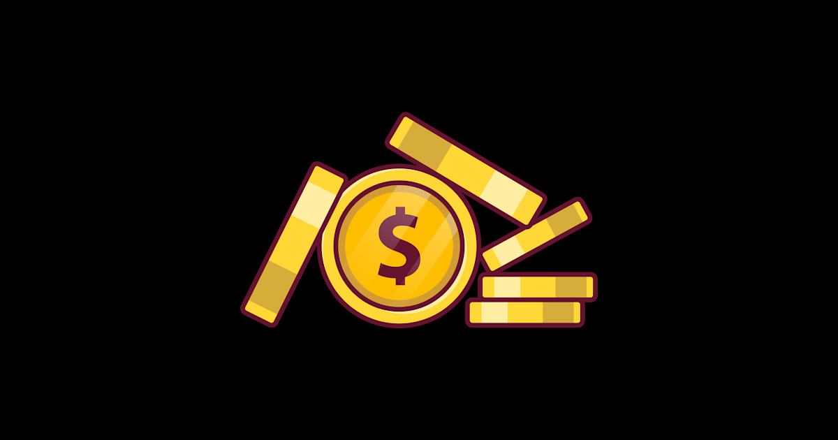 Dollar Gold Coins - Coins - Sticker | TeePublic