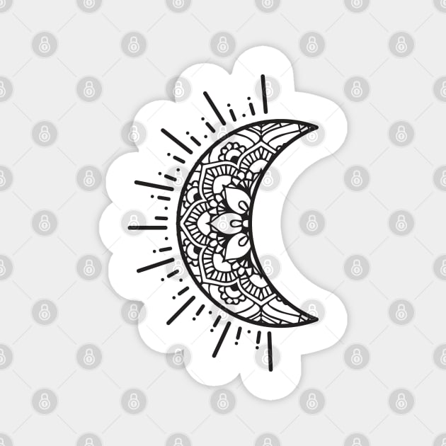 Half Moon Doodle - Half Moon - Magnet | TeePublic