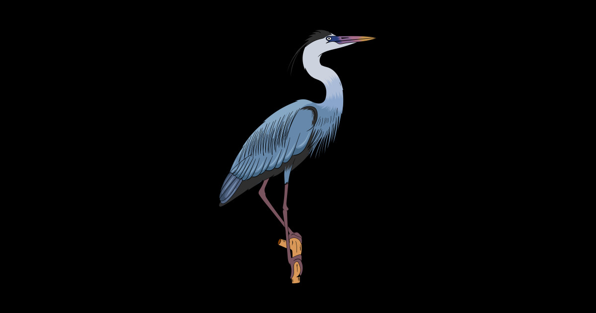 Great blue heron cartoon illustration. - Great Blue Heron Cartoon ...