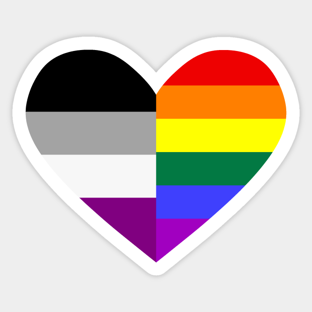 Ace and homoromantic heart - Homoromantic Asexual - Sticker | TeePublic