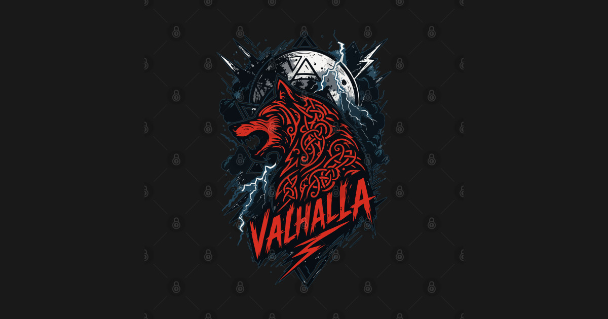 Fenrir Ragnarok Tribal Viking Valhalla Norse - Valhalla - T-Shirt ...