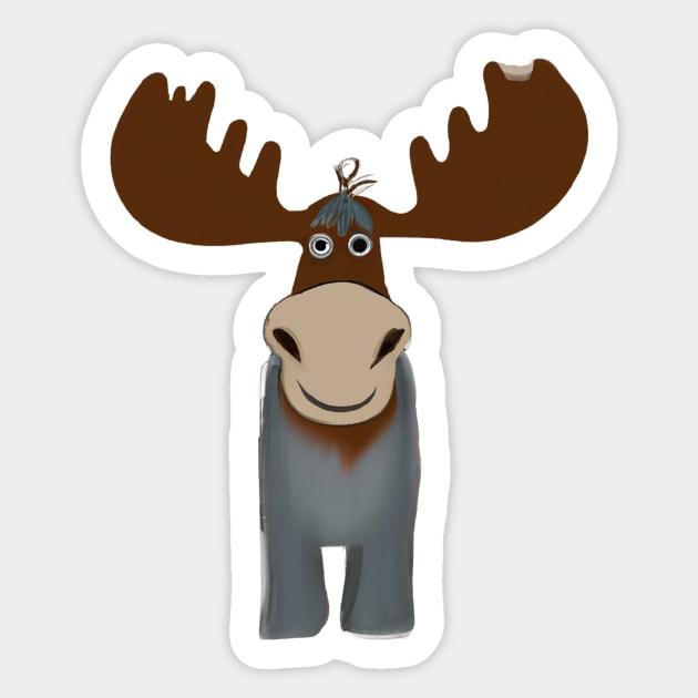 Cute Moose Drawing - Moose - Sticker | TeePublic
