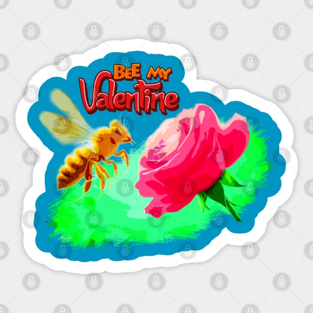 Bee my valentine - Valentine Day - Sticker | TeePublic