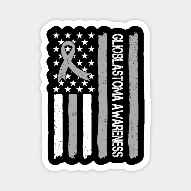 Glioblastoma Awareness Month American Flag Ribbon - Glioblastoma ...