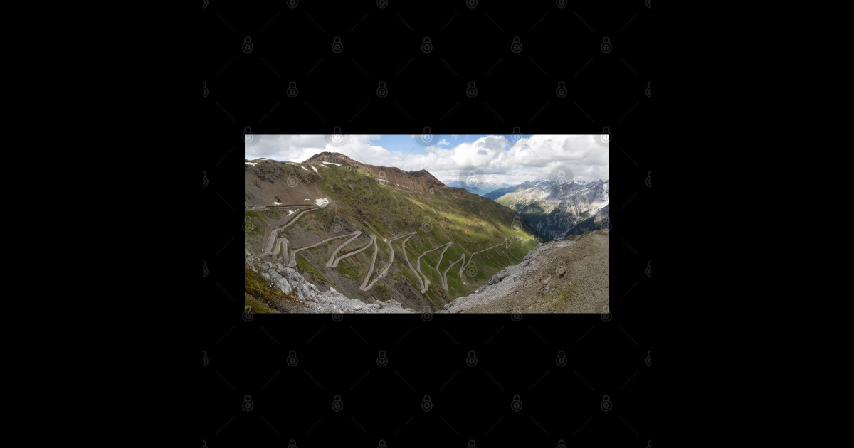 Curves of Stelvio Pass - Mountain Pass - Sticker | TeePublic