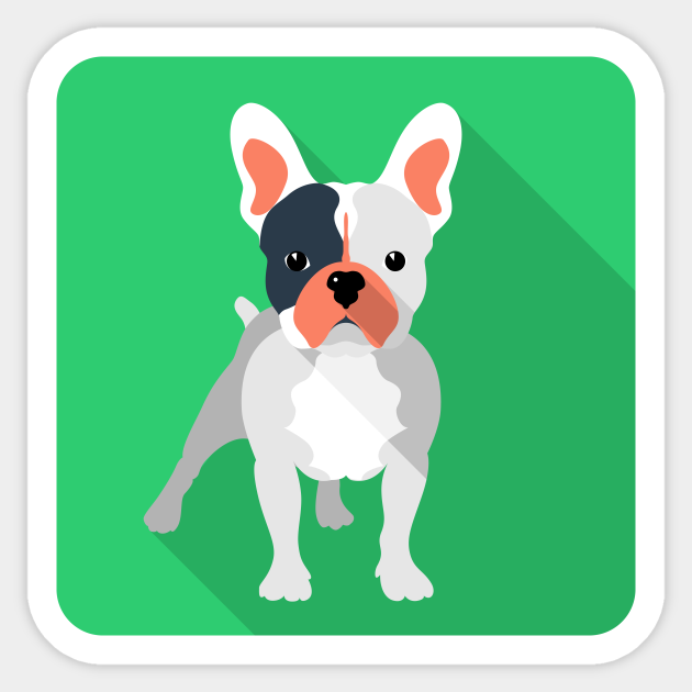 French bulldog icon - Flat - Sticker | TeePublic
