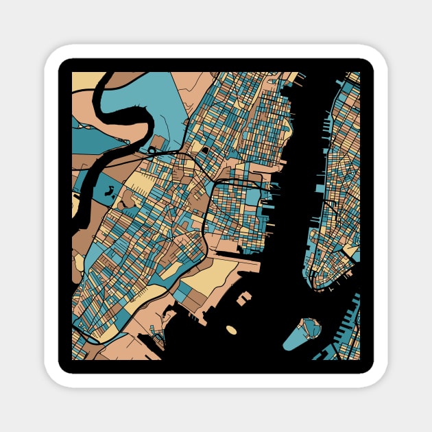 Jersey City Map Pattern in Mid Century Pastel - Jersey City Map ...