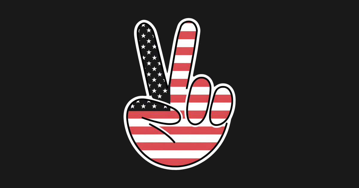 USA Flag Peace Sign Hand 4th of July - Usa Flag Peace Sign Hand 4th Of ...
