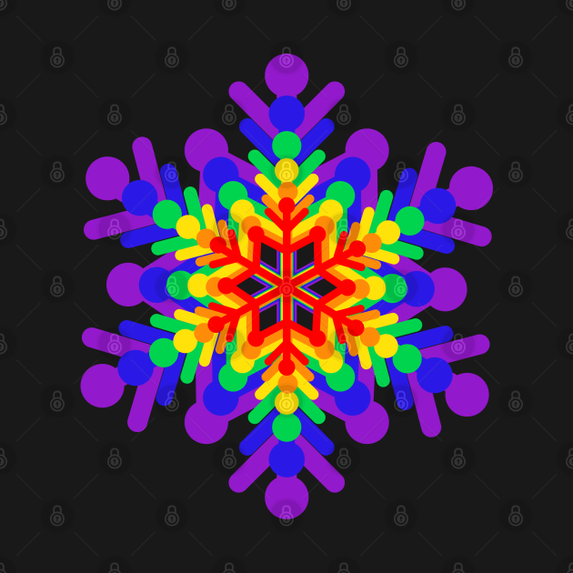 Rainbow Gay Pride Snowflakes - Snowflake - T-Shirt | TeePublic