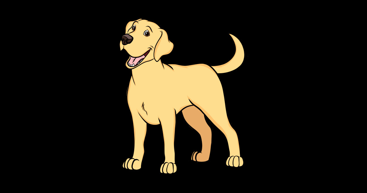 Happy Yellow Lab - Cartoon Dog Illustration - Sticker | TeePublic