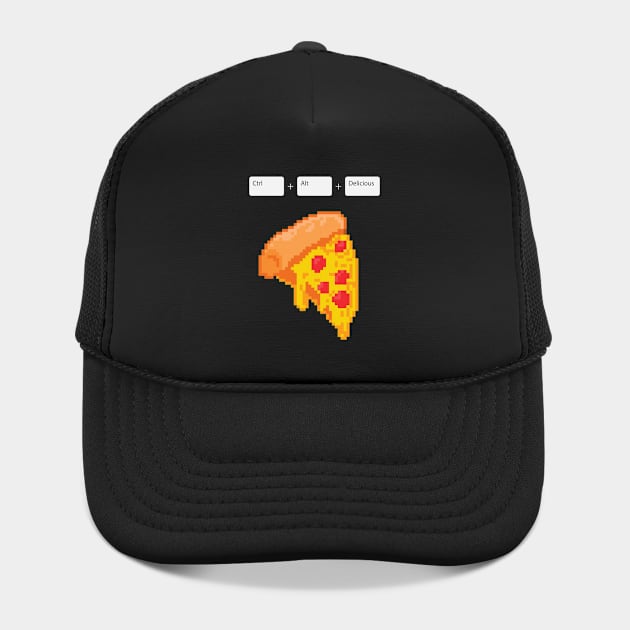 Ctrl + Alt + Delicious Pizza pixel art - Pizza - Hat | TeePublic