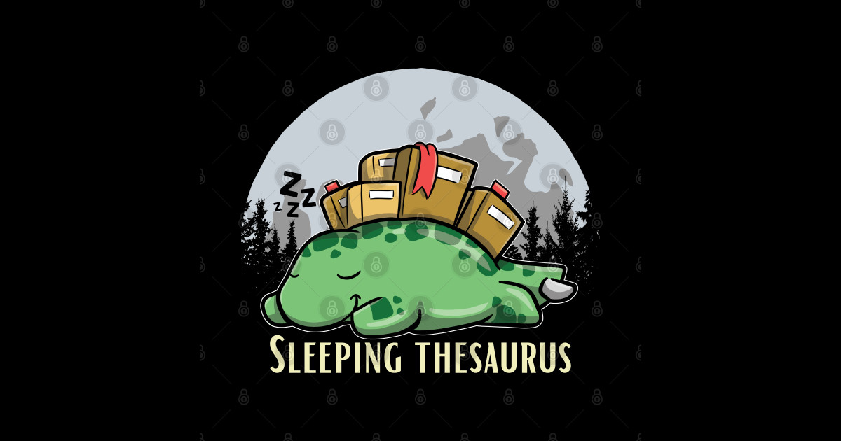 Sleeping Saurus - Dinosaur - Sticker | TeePublic