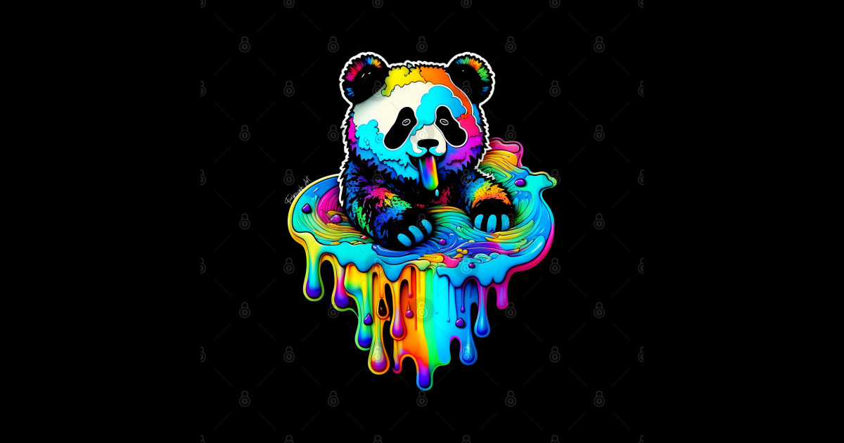 Colorful melting panda bear design #4 - Funny - Posters and Art Prints ...