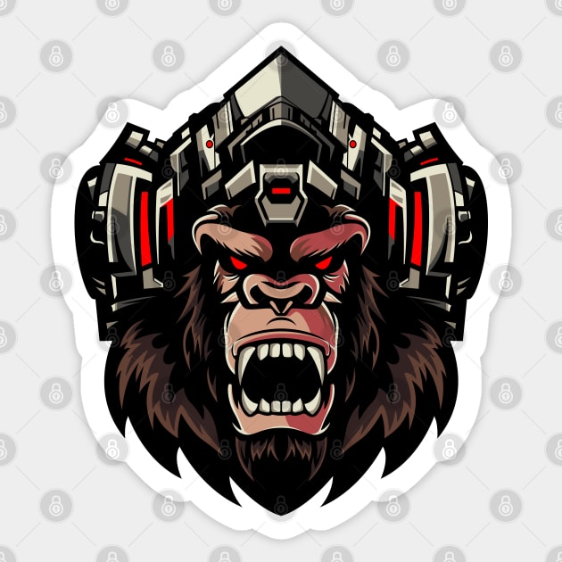 Cyborg gorilla - Cyborg - Sticker | TeePublic