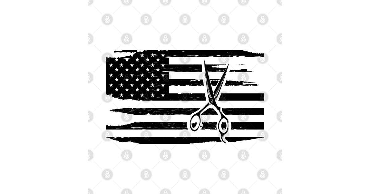 Hairstylist Hairdresser barber - Scissor in American Flag - Hairdresser ...