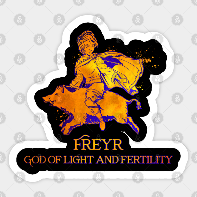 Riding on Gullinborsti - Viking god Freyr - Freyr - Sticker | TeePublic