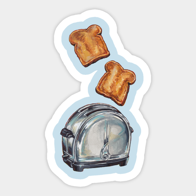 toast and toaster - Food - Sticker | TeePublic