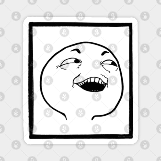Smiling Meme Doodle - Meme Cartoon - Magnet | TeePublic