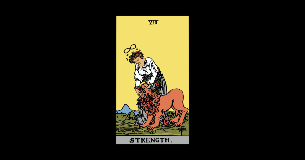 Strength Tarot Card Rider Waite - Strength Tarot Card - Sticker | TeePublic