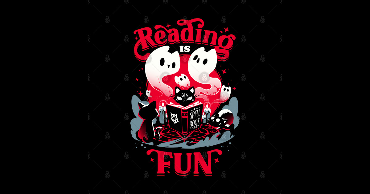 Occult Reading - Cute Evil Cats Book Ritual - Books - Sticker | TeePublic