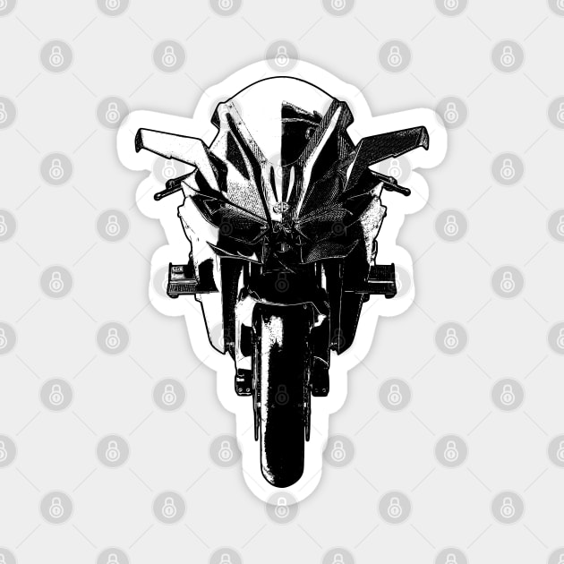 H2R Bike Front View Sketch Art - Kawasaki - Magnet | TeePublic