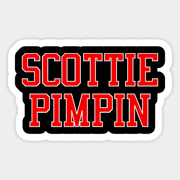 Scottie Pimpin (Red & White Lettering) - Chicago Bulls - Sticker ...