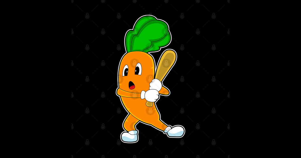 Carrot Baseball Baseball bat - Baseball - Sticker | TeePublic