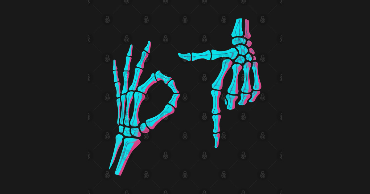 Skeleton Hand Six Seven 6 7 67 Halloween - Skeleton Hand Meme - T-Shirt ...