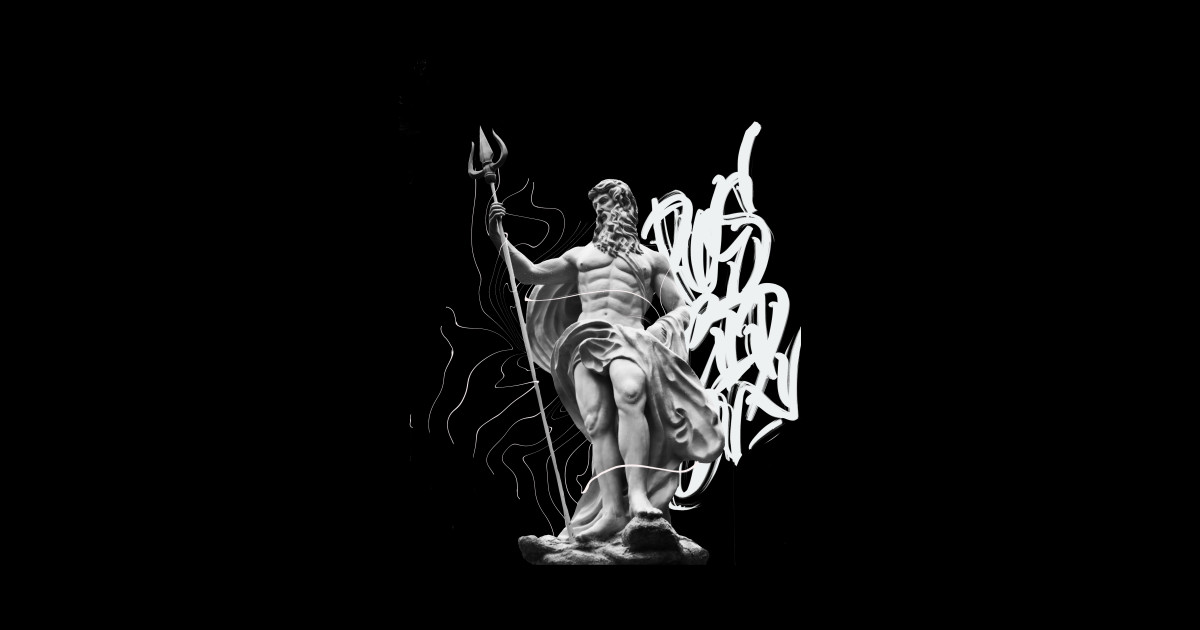 Poseidon calligraphy - Calligraphy - Sticker | TeePublic