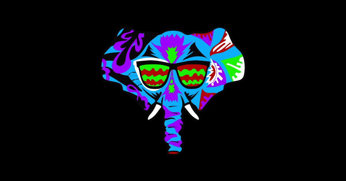 Neon Lee The Elephant - Elephant - Sticker | TeePublic