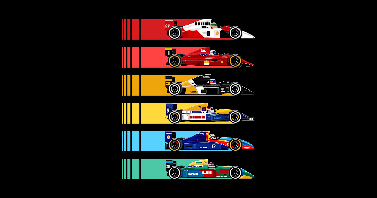 Retro Formula Race Cars - Race Cars - Sticker | TeePublic