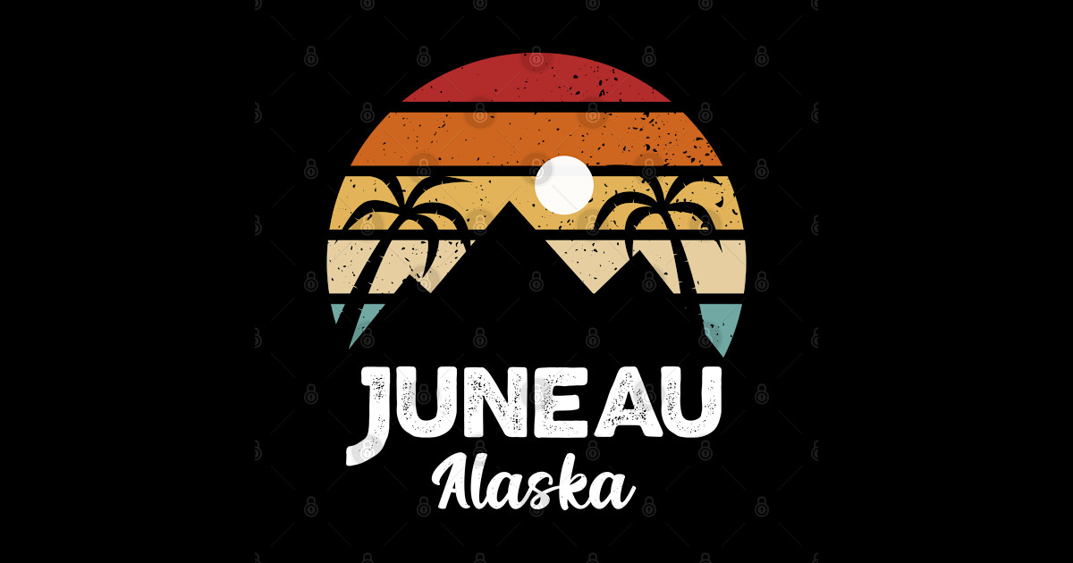 Juneau - Alaska - vintage sunset - Juneau Alaska - Sticker | TeePublic