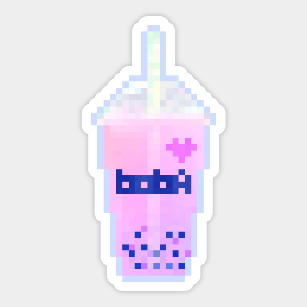 Pixel Boba - Cotton Candy - Boba - Sticker | TeePublic