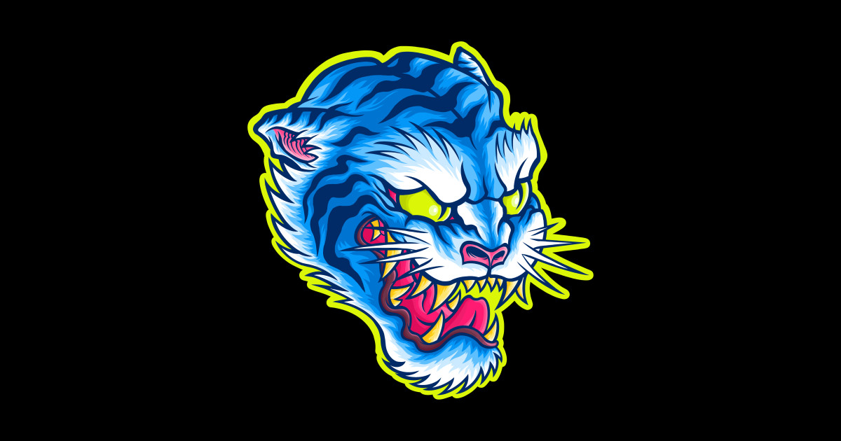 Japanese Blue Tiger - Japanese Tiger - Sticker | TeePublic