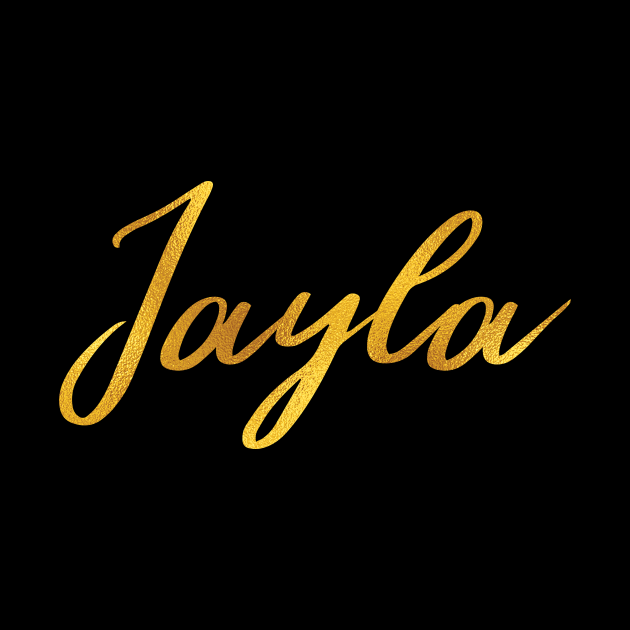 Jayla Name Hand Lettering in Faux Gold Letters - Jayla - Pin | TeePublic
