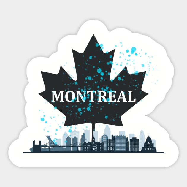 Montreal Canada Skyline - Montreal - Sticker | TeePublic