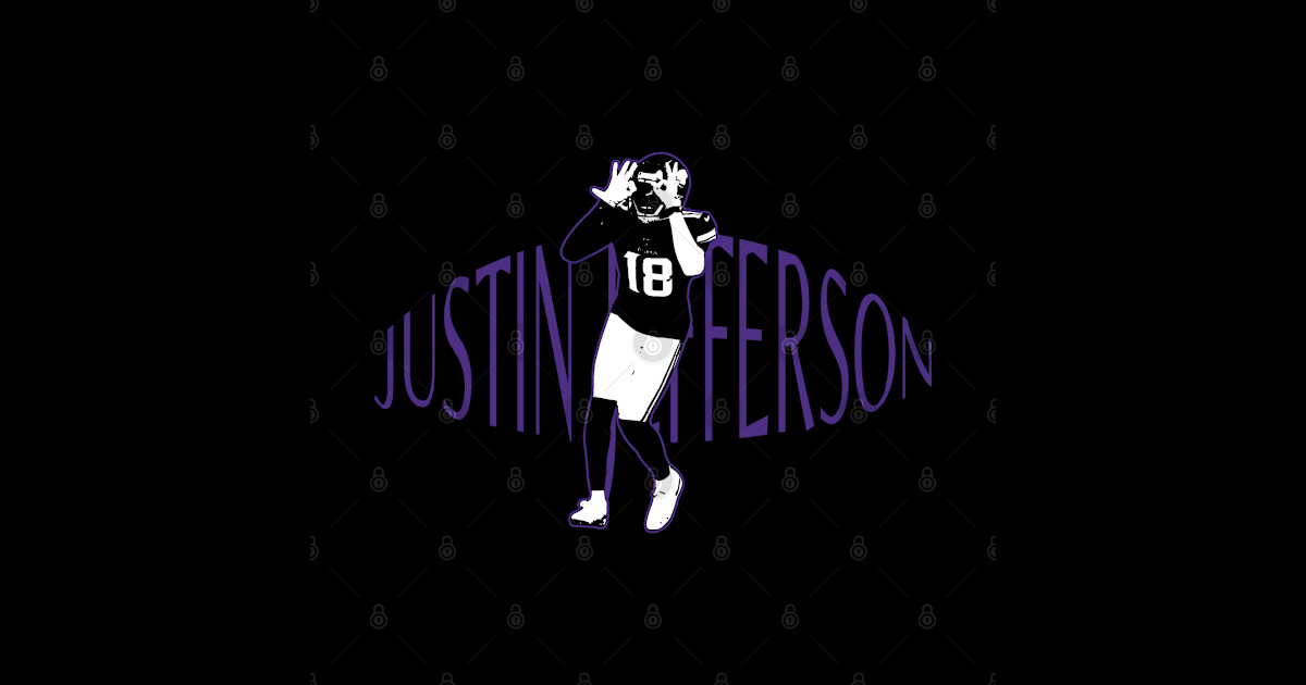 justin jefferson - vintage - Justin Jefferson - Sticker | TeePublic
